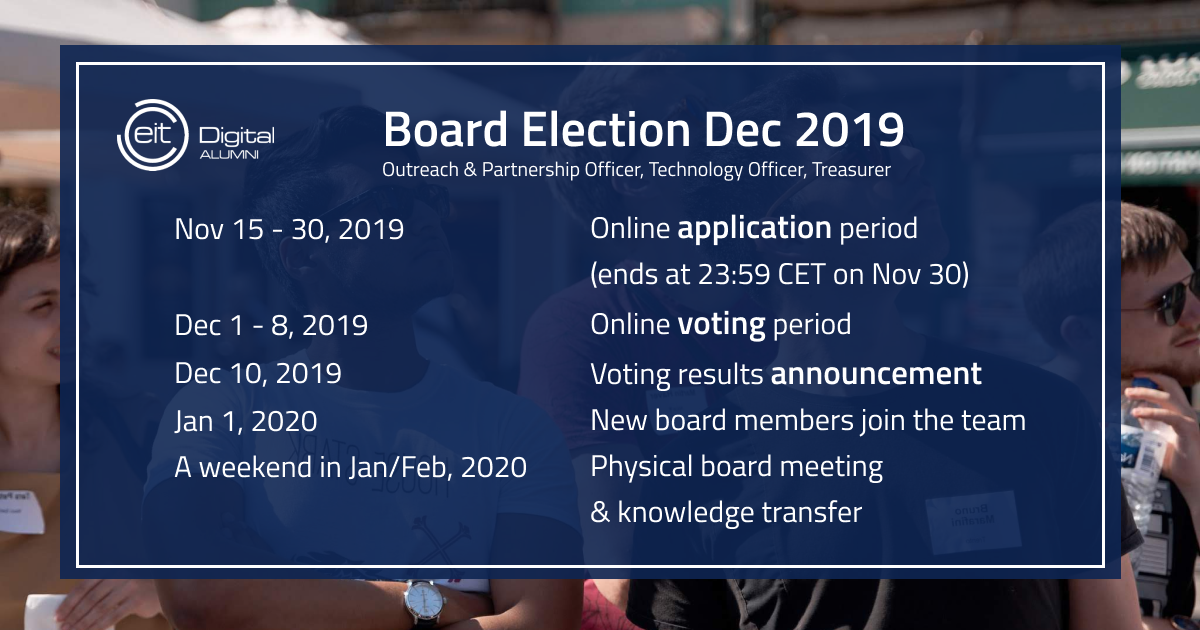 Extraordinary Board Elections - December 2019 | EIT Digital Alumni